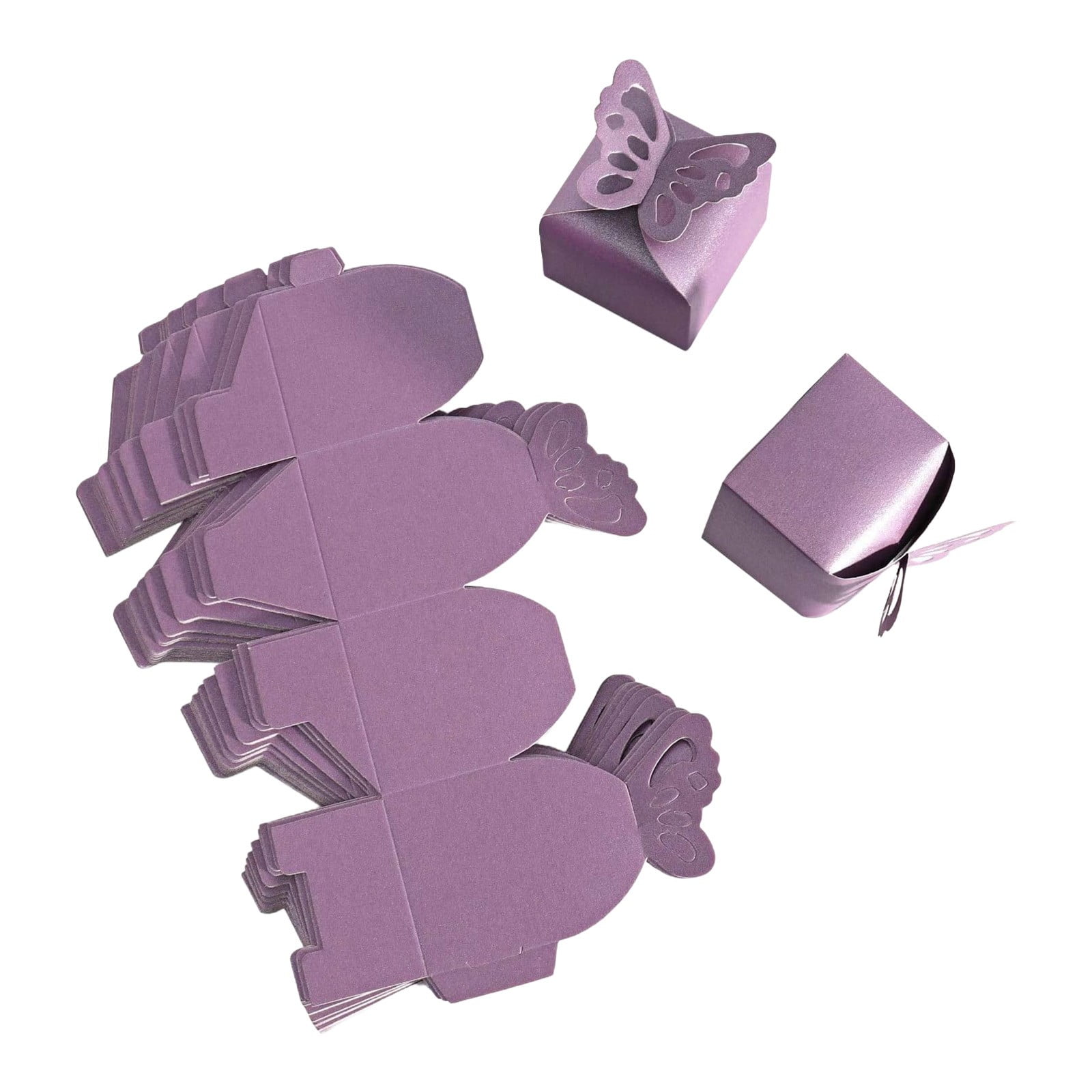 HCTSHG 50PCS Small purple Butterfly Favor Boxes Girl Baby Shower Candy ...