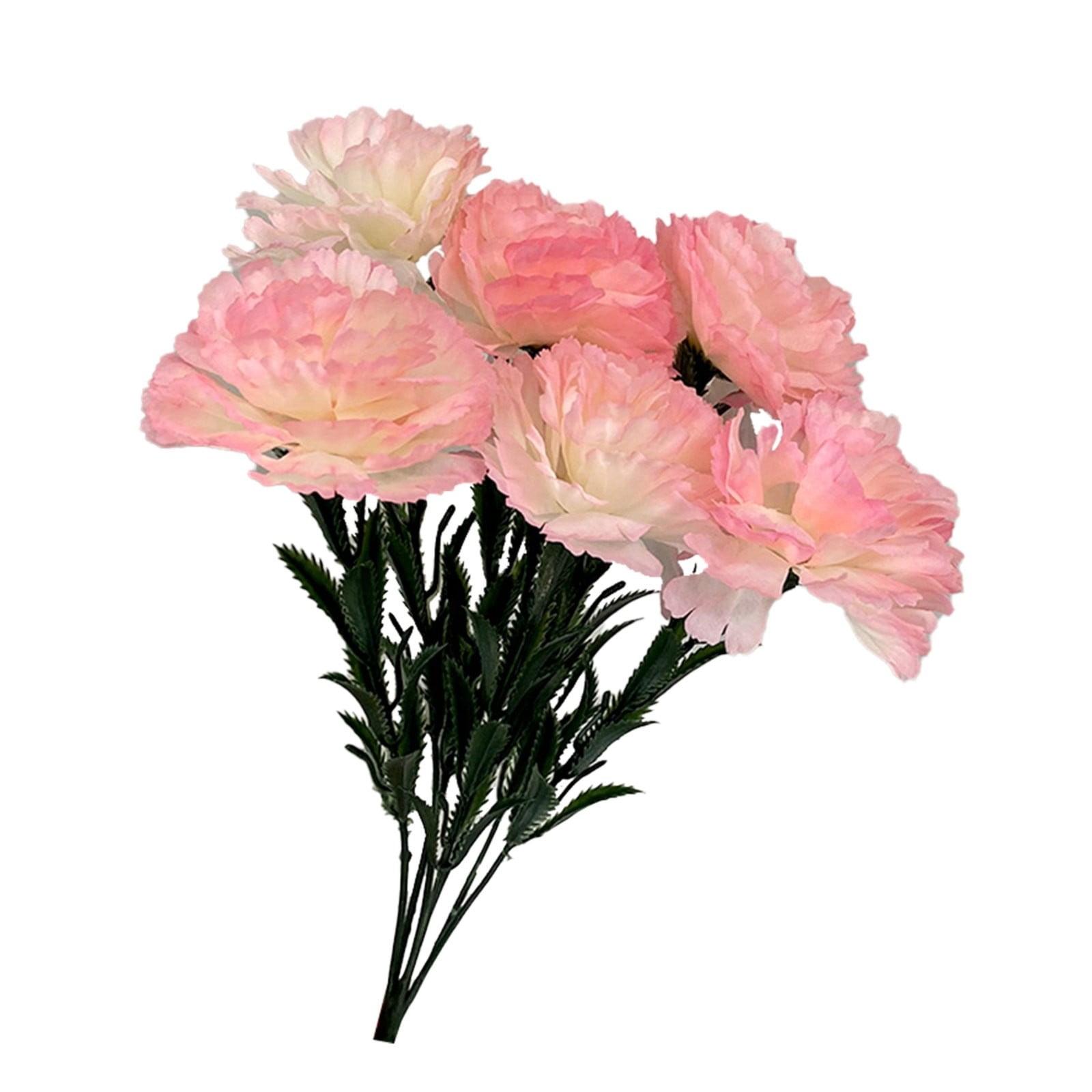 HCTSHG 7 Head Artificial Silk Carnation Bunch 41cm Realistic Fake ...