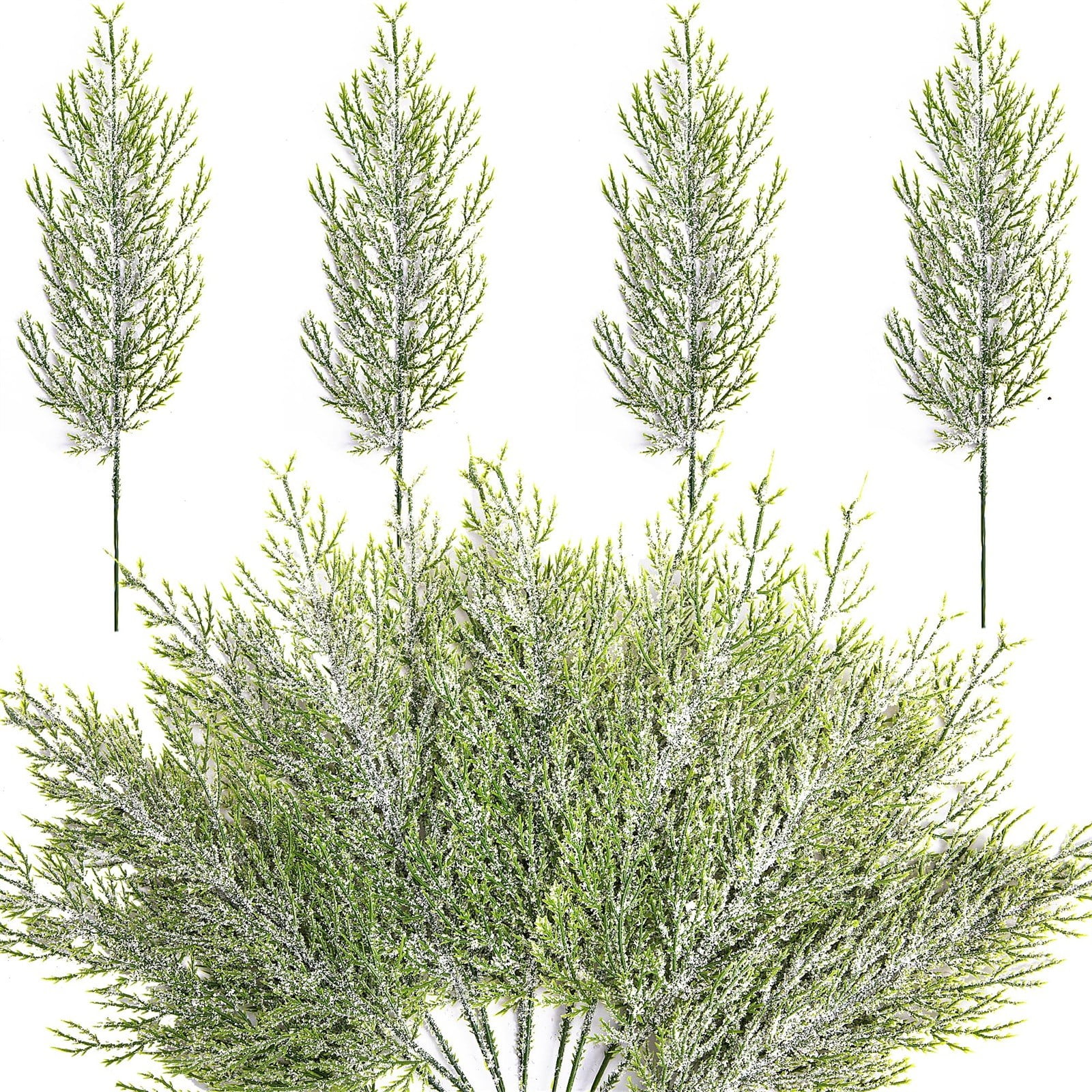 HCTSHG Artificial Pine Branches,10 Pcs Christmas Faux Cedar Stems ...