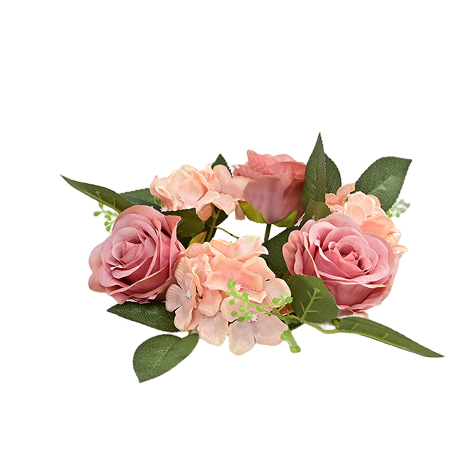 HCTSHG Artificial Plants Outdoor Decorative Flowers Rose Wreath 20cm ...