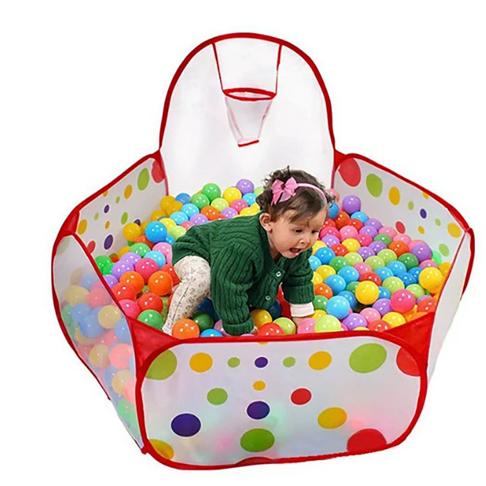 HCTSHG Baby Ball Play Tent 6 Sides Ball with Basketball Hoop for ...