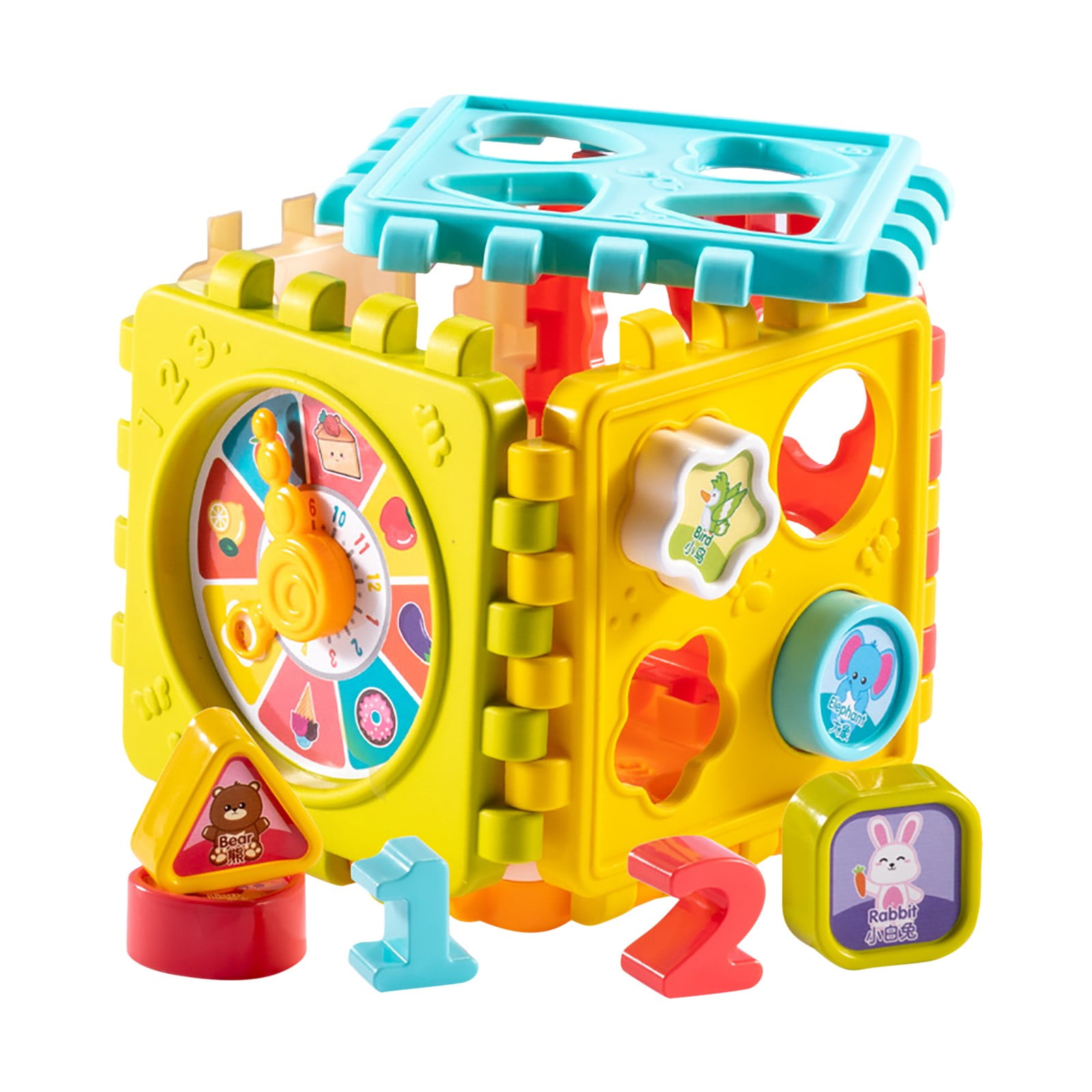 HCTSHG Baby Blocks Shape Sorter -Blocks Includes- Learning Color ...