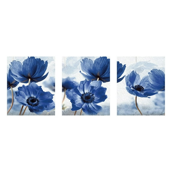 HCTSHG Blue Flowers Nordic Modern Poster, Minimalist Style Canvas Wall ...