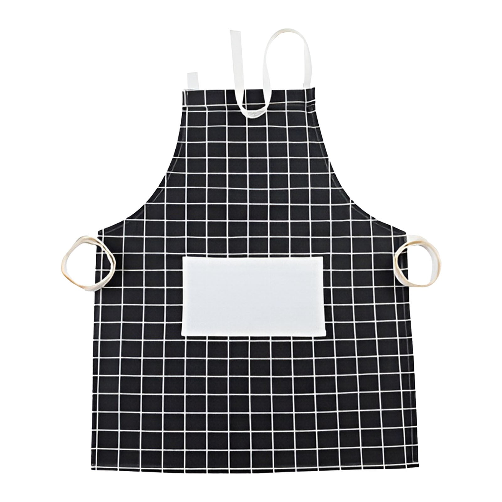 HCTSHG Cooking Apron More Thicken Heat Cotton Grid Pattern Oilproof ...