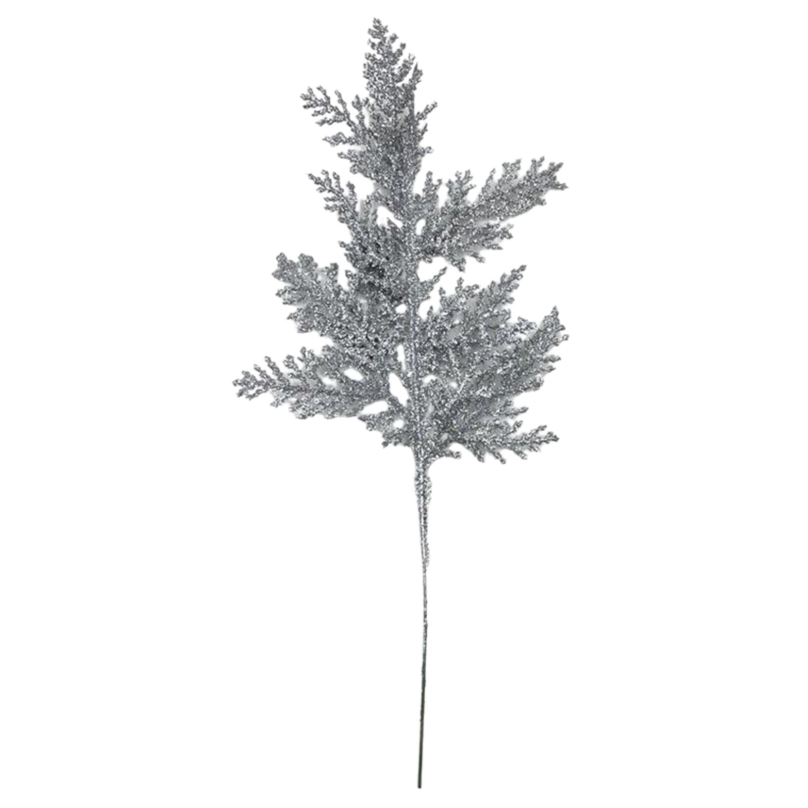 HCTSHG Gold Glitter Artificial Cedar Sprigs Picks Faux Cedar Branches ...