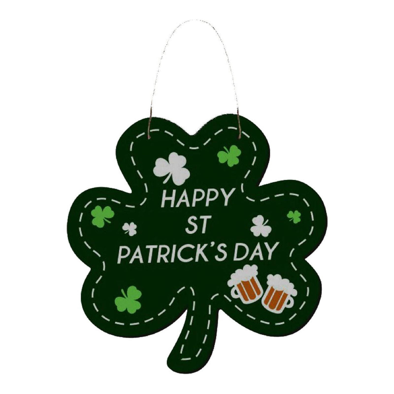 HCTSHG St. Patrick's Day Door Sign Wooden Shamrock Wreaths for Front ...