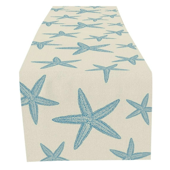 HCTSHG Summer Beach Style Printed Flax Table Flag Summer Atmosphere ...