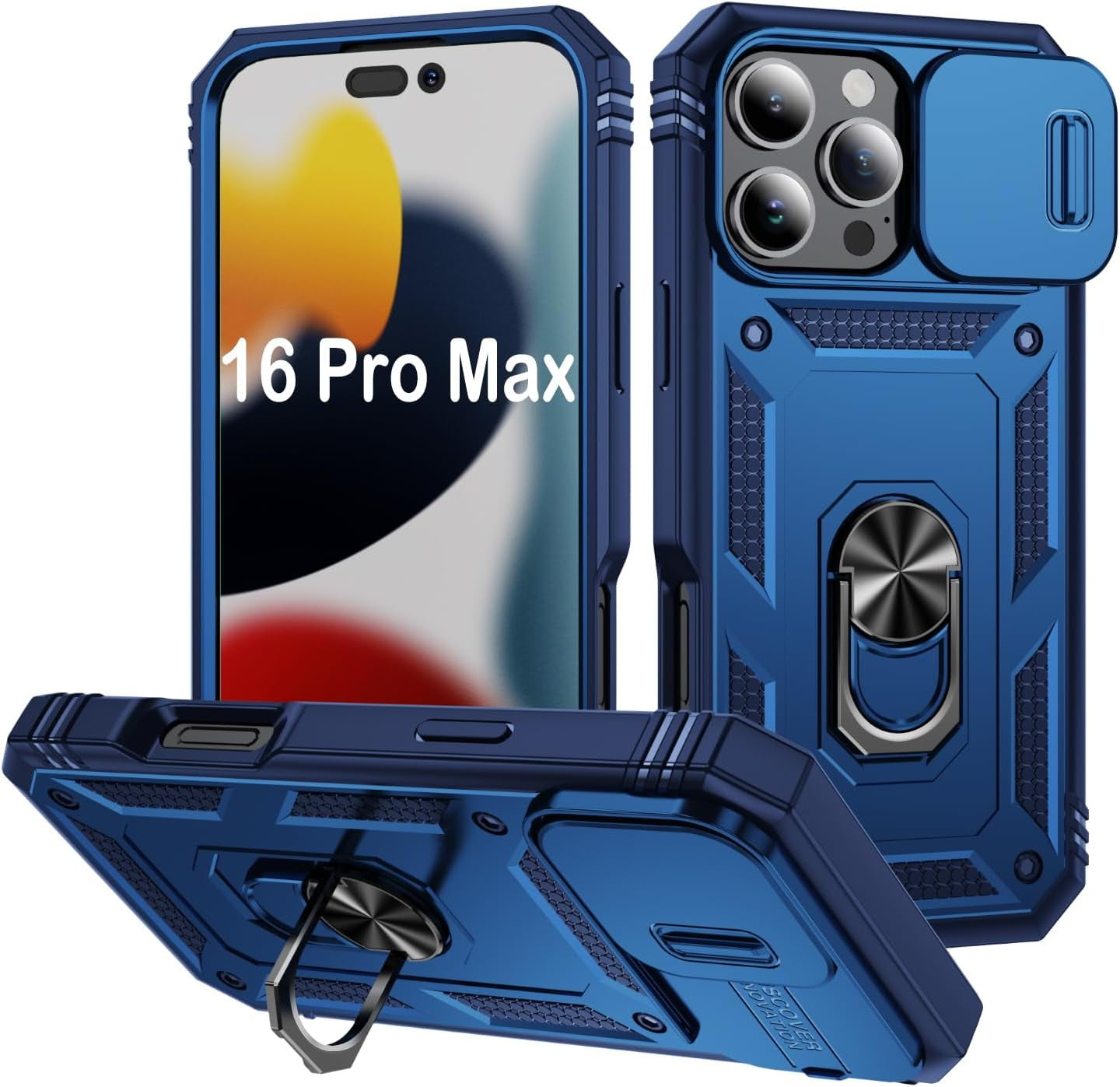 HCTian for iPhone 16 Promax Case Military,Metal Kickstand & Slide ...