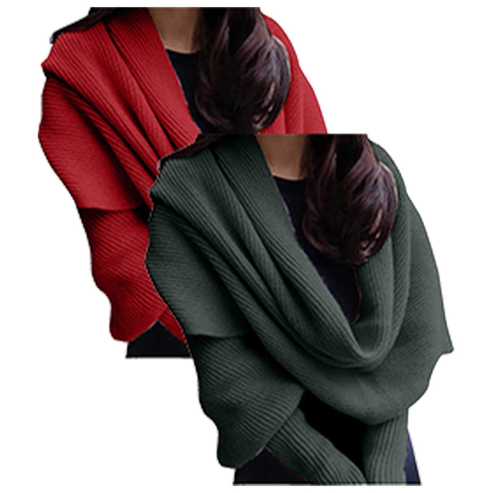 HCURIBAD Clearance! Scarf for Women, 2PCS Knitted Cable Wrap for Women ...