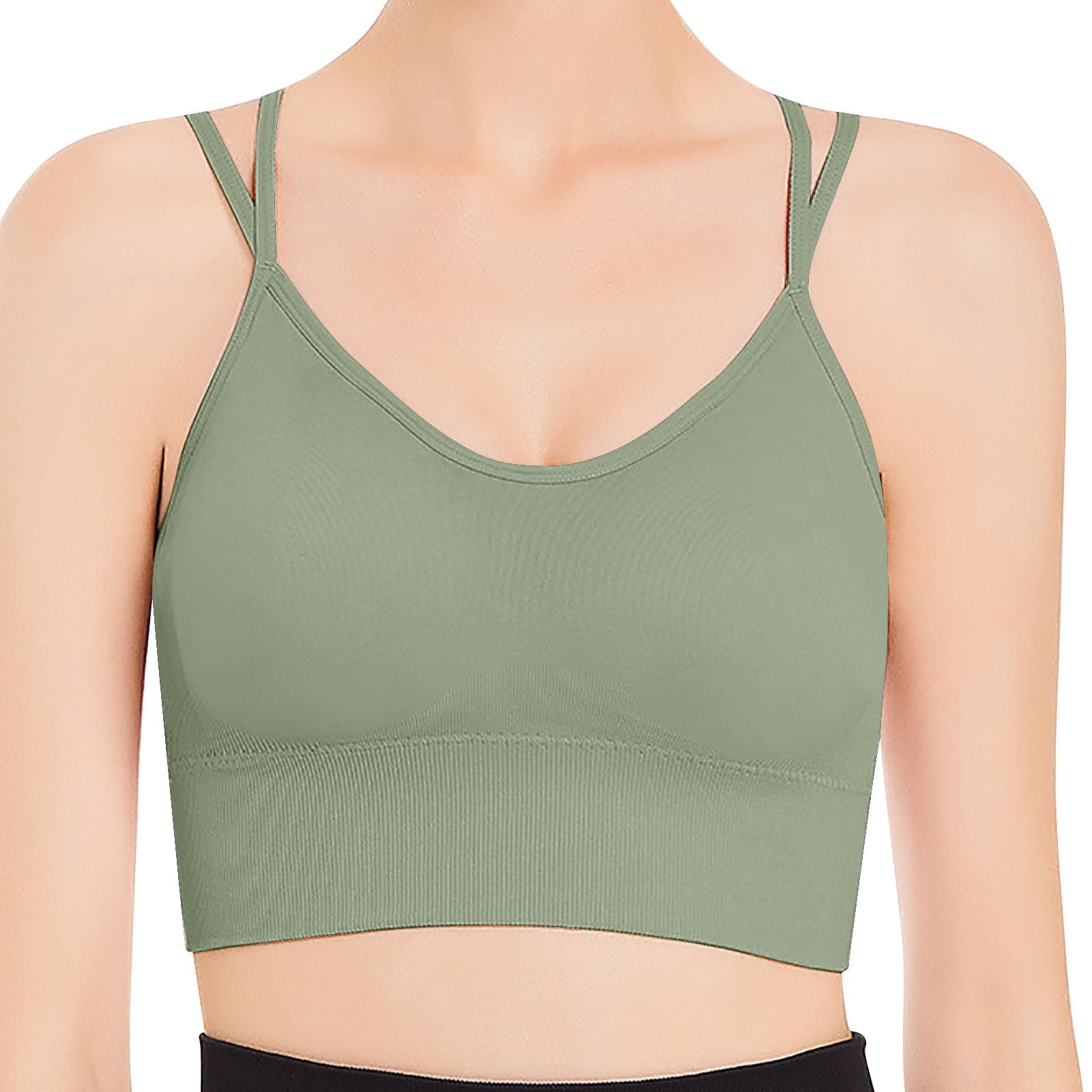 HCURIBAD Clearance! Wireless Bras, Womens Strappy Sports Bra for Yoga Running Athletic Gym ...