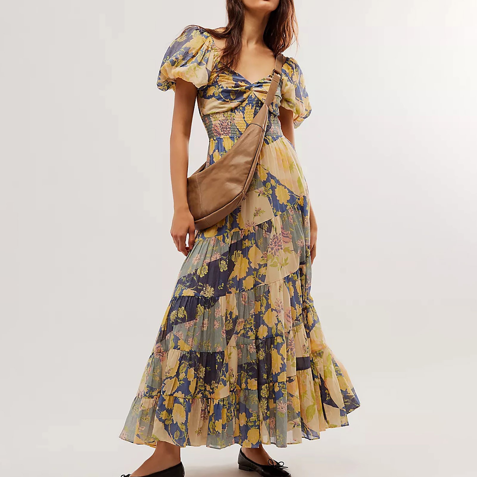HCURIBAD Clearance! Women Maxi Dress Boho Dress Sleevelss Tie Up Flowy ...