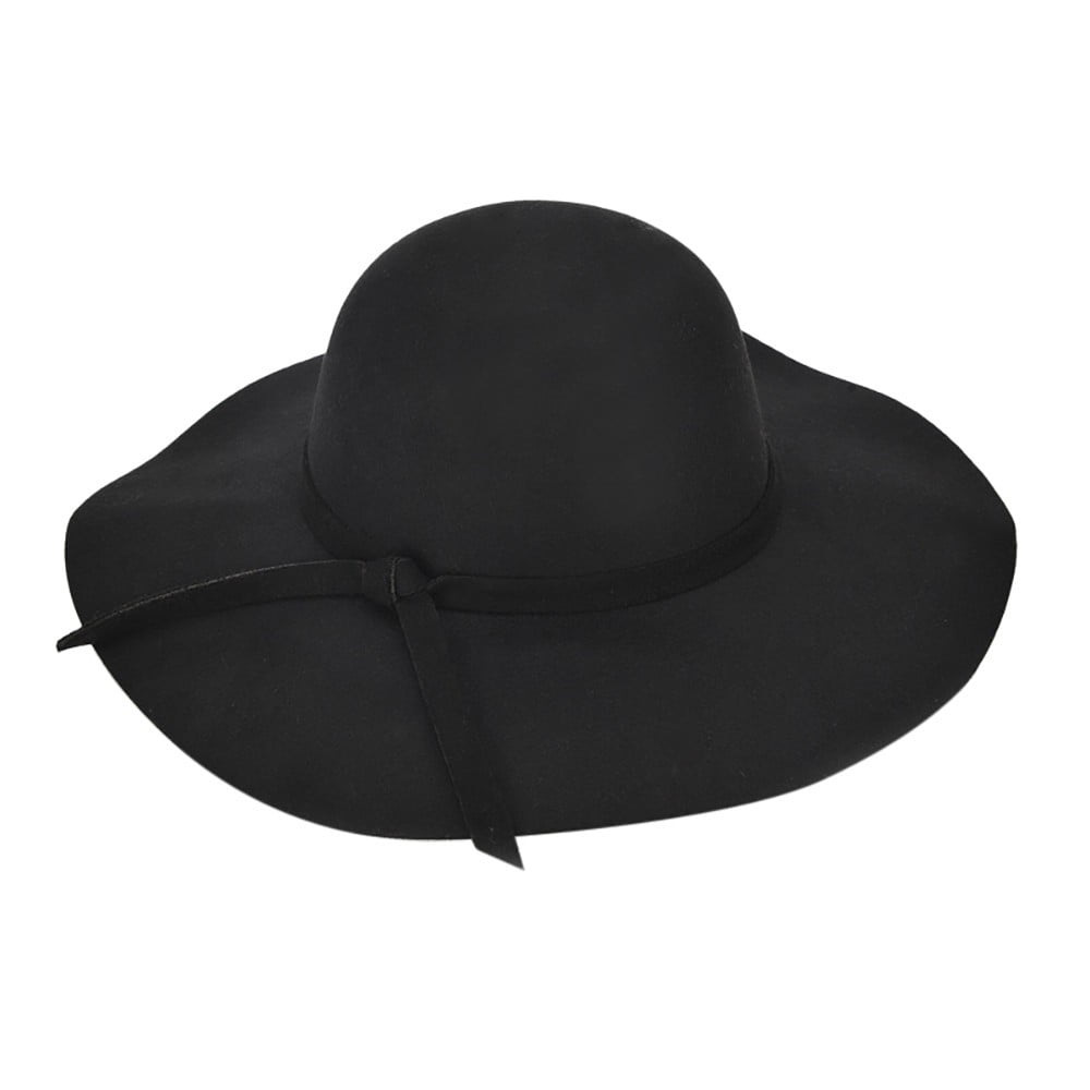 HCURIBAD Women's 100% Wool Foldable Wide Brim Retro Fedora Floppy Felt ...