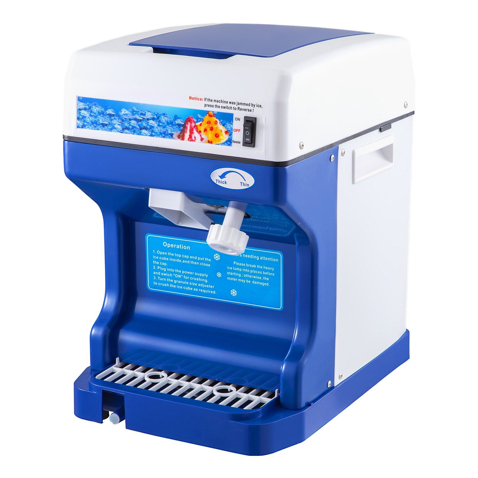 HCY 110V Electric Shaved Ice Machine 250W Snow Cone Maker Tabletop w ...