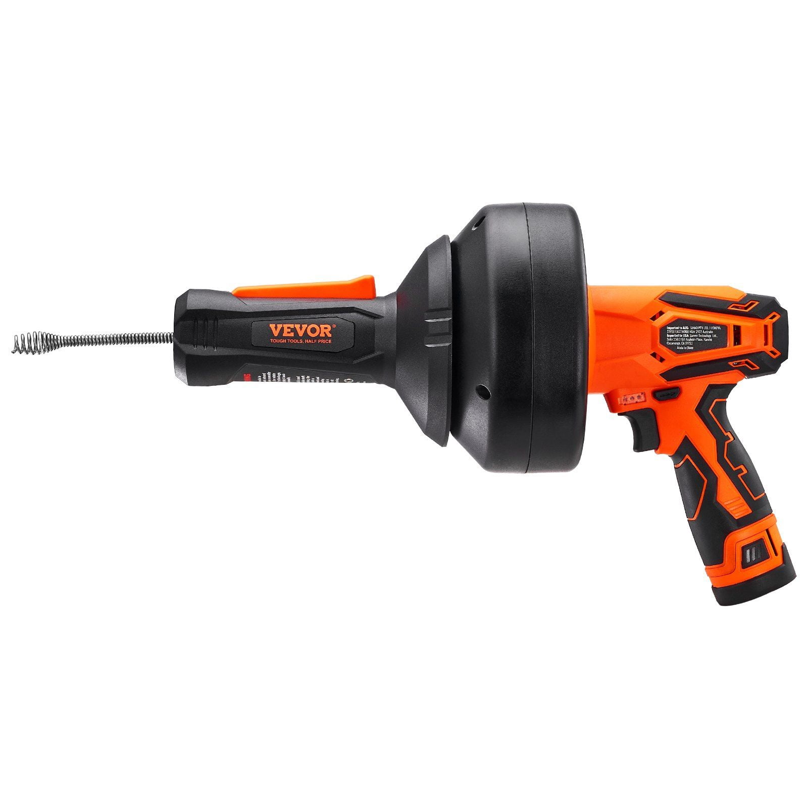 HCY 12V Electric Drain Auger, 25FT Cordless Plumbing Snake Auto Feed ...