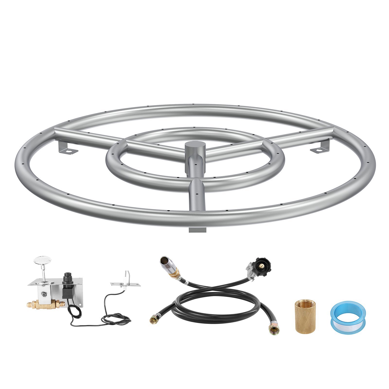 HCY 18 inch Round Drop-in Fire Pit Pan, Stainless Steel Fire Pit Burner ...