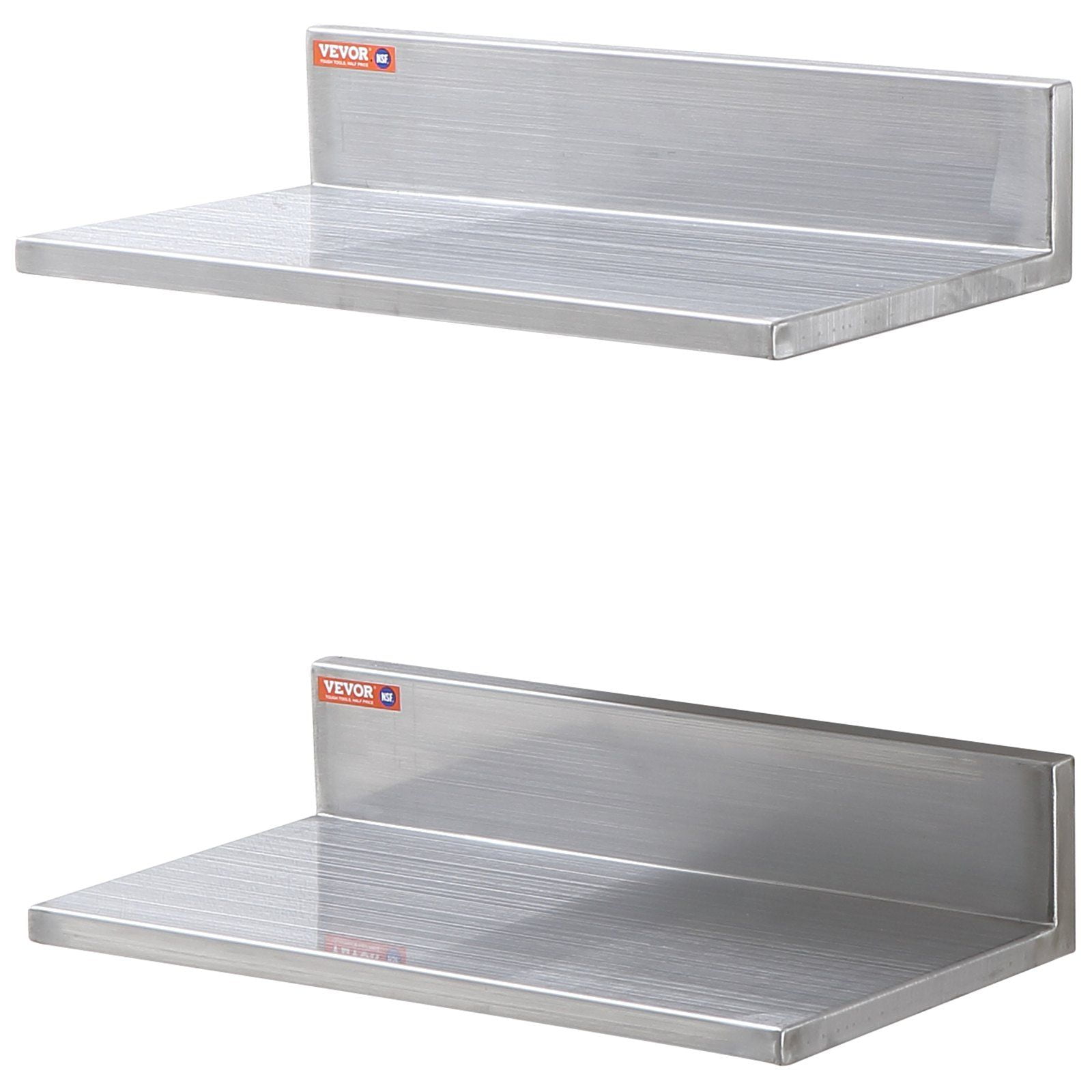 HCY 8.6" x 16" Stainless Steel Shelf, Wall Mounted Floating Shelving ...