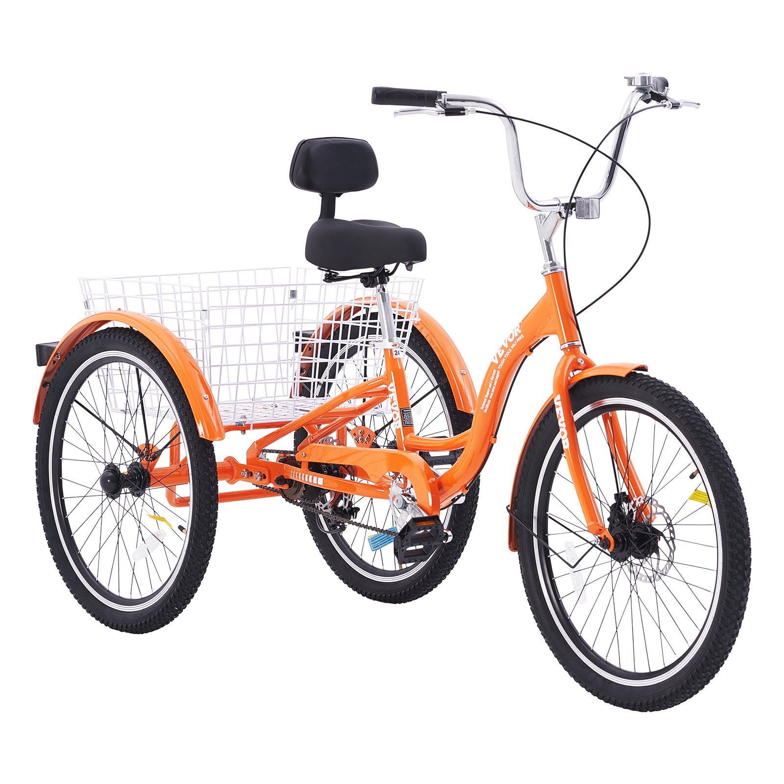 HCY Adult Tricycles Bike, 24 Inch Three-Wheeled Bicycles, 3 Wheel Bikes ...