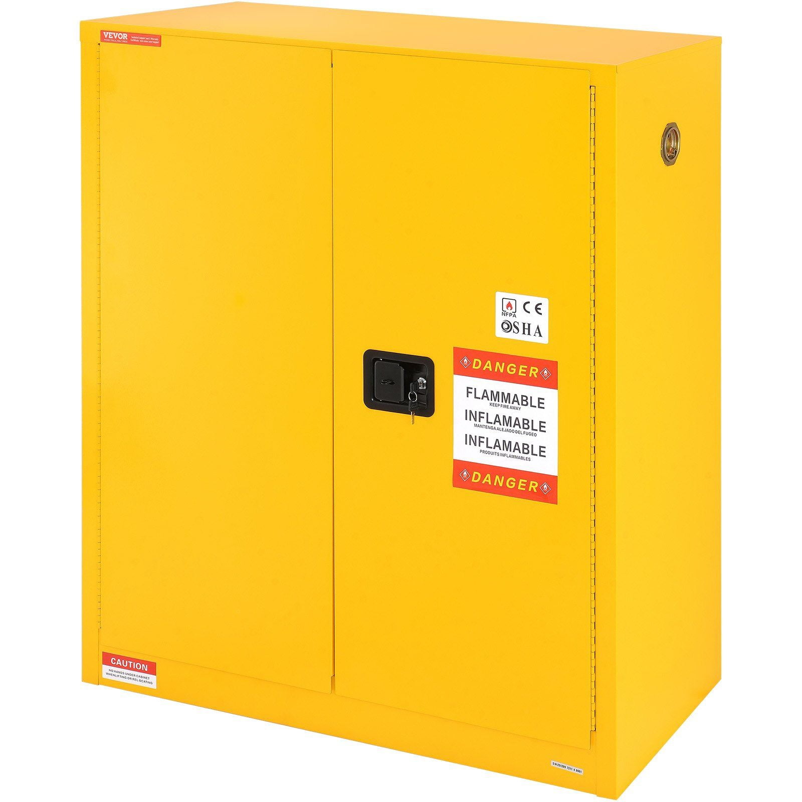 HCY Flammable Storage Cabinet 30 Gal, 43.1x18.1x50.1 inch Cold-Rolled ...