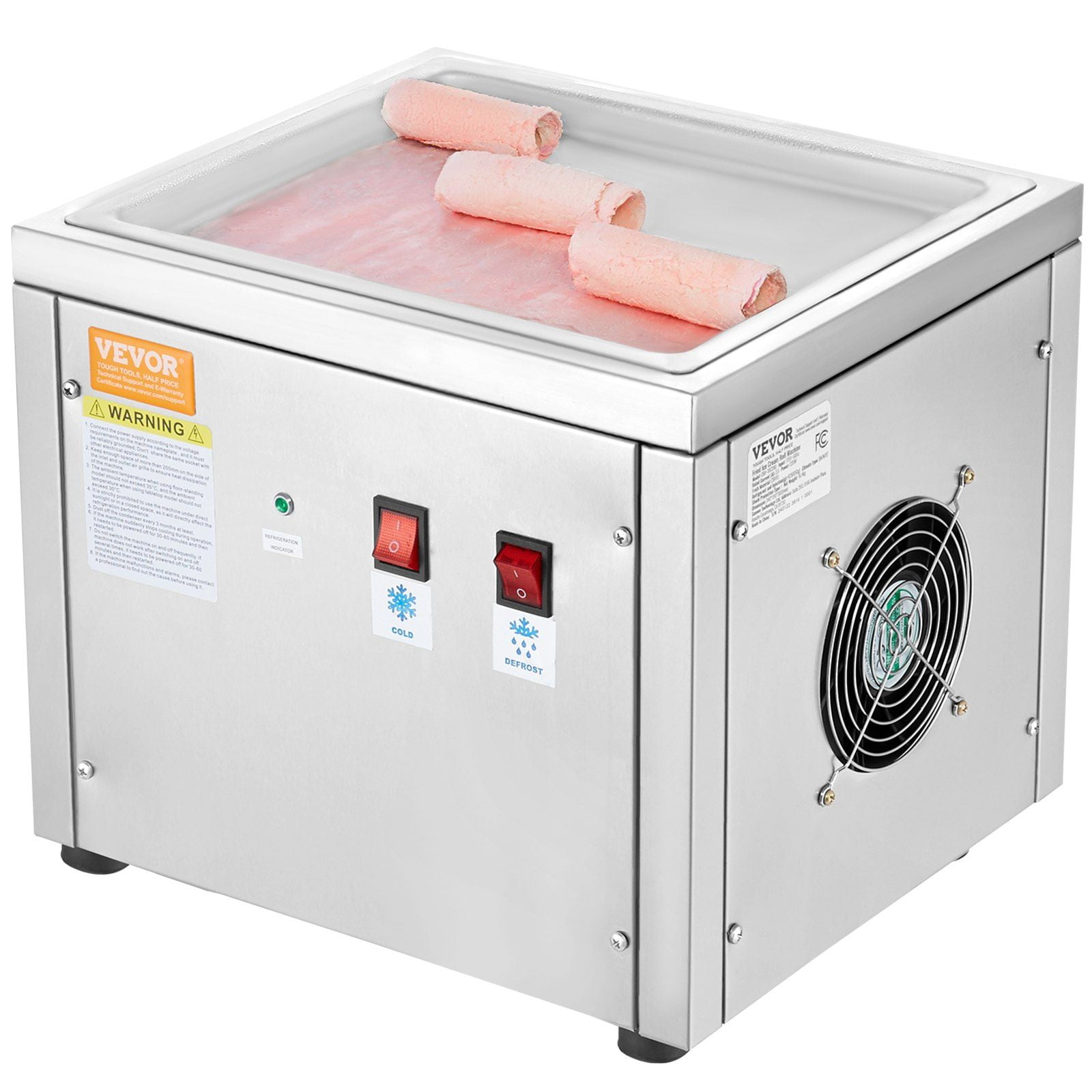 HCY Fried Ice Cream Roll Machine, 11" x 9.5" Stir-Fried Ice Cream Pan ...