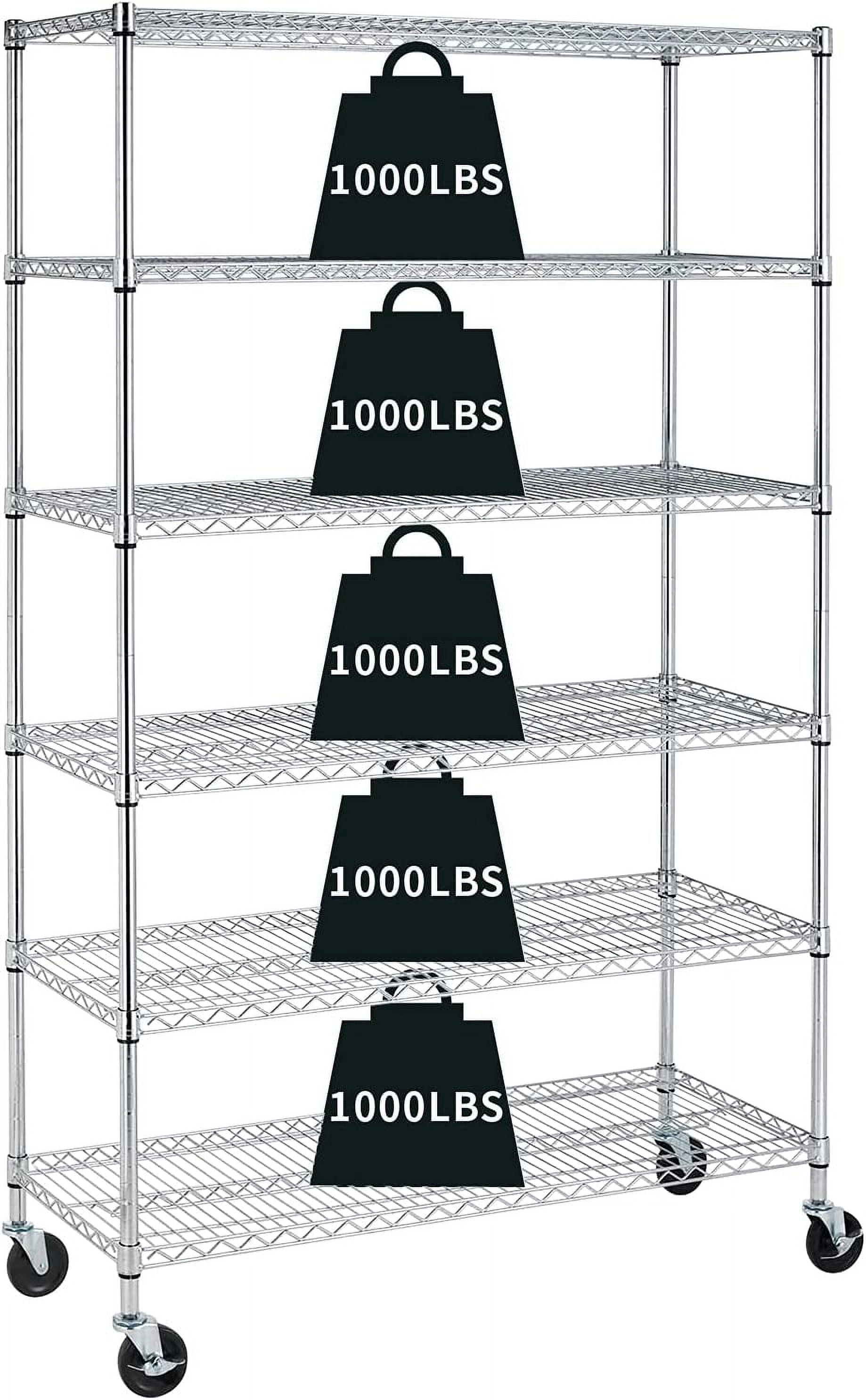 HCY Garage Shelving, (78x48x18) Inch Metal Shelves 6 Tier Wire Shelving ...
