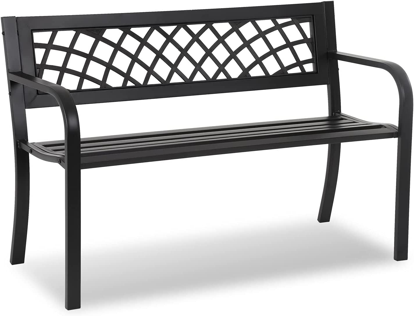 HCY Garden Bench Outdoor Metal Bench Patio Garden Bench Sturdy Steel ...