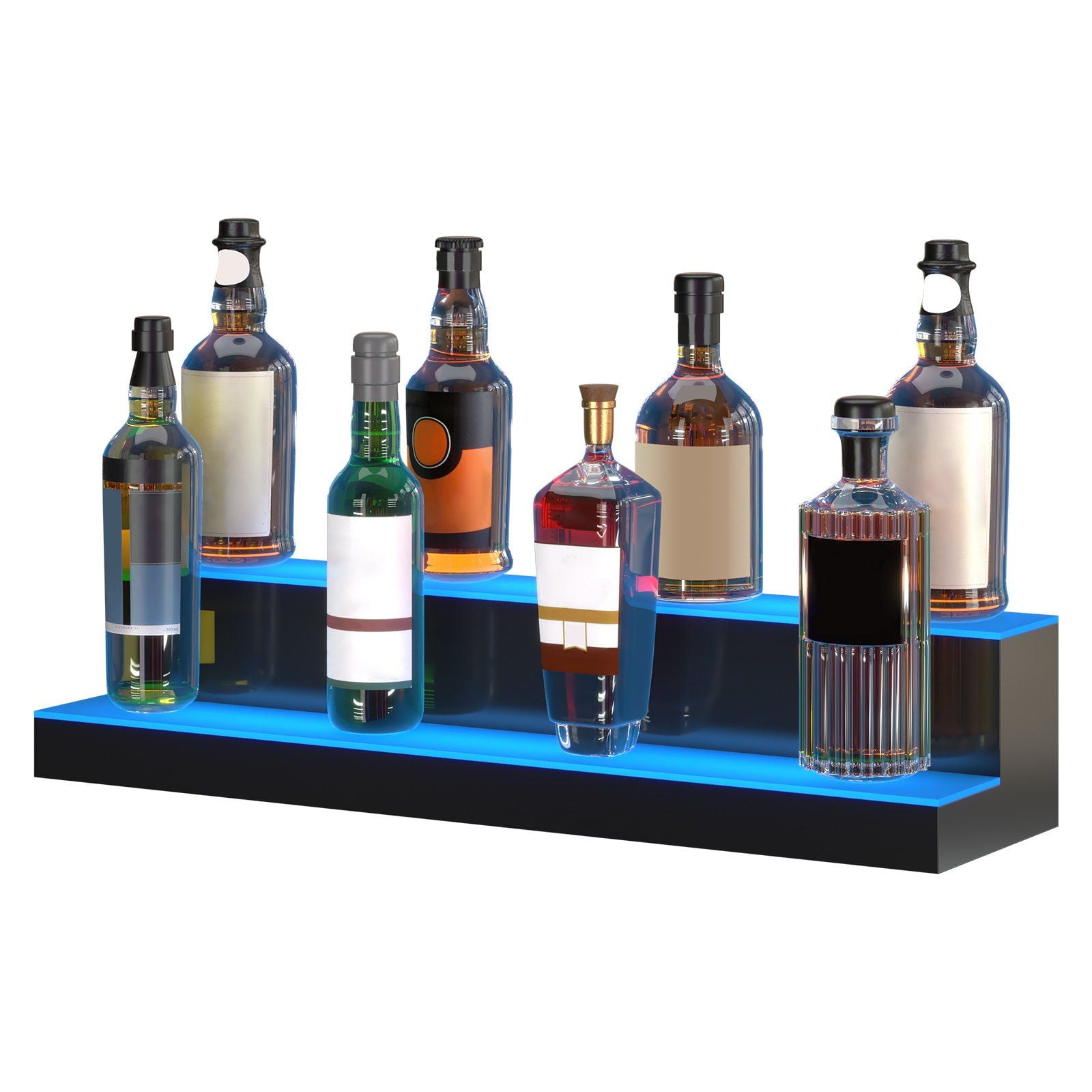 HCY LED Lighted Liquor Bottle Display, 2 Tiers 30 Inches, Illuminated ...