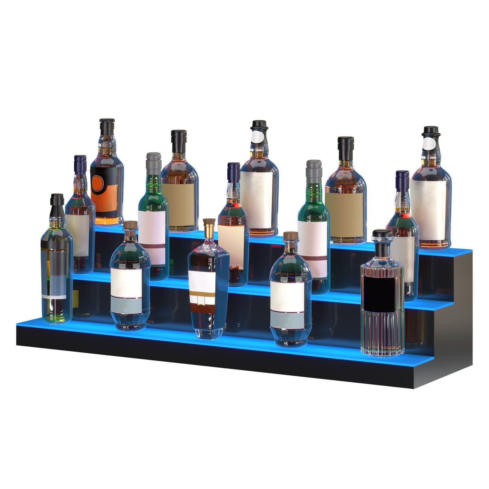 HCY LED Lighted Liquor Bottle Display, 3 Tiers 40 Inches, Illuminated ...