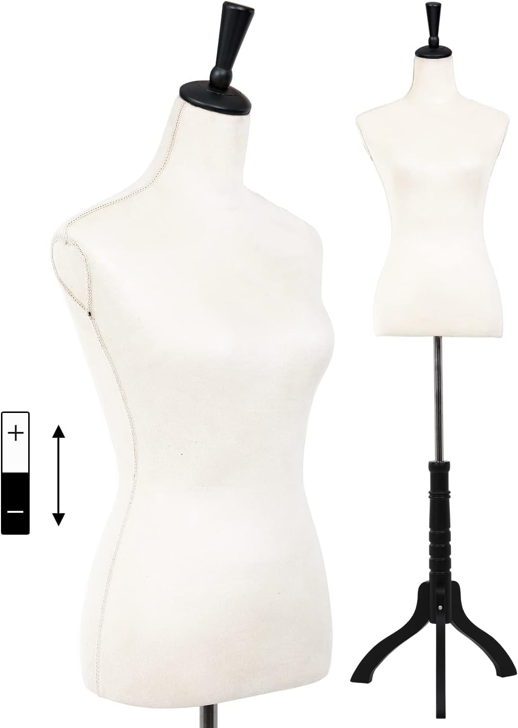 HCY Mannequin,Dress Form Female Mannequin Torso Adjustable 59-67 Inch ...
