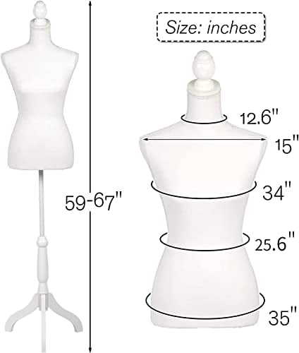 HCY Mannequin Torso Mannequin Stand Dress Form 60-67 Height Adjustable ...
