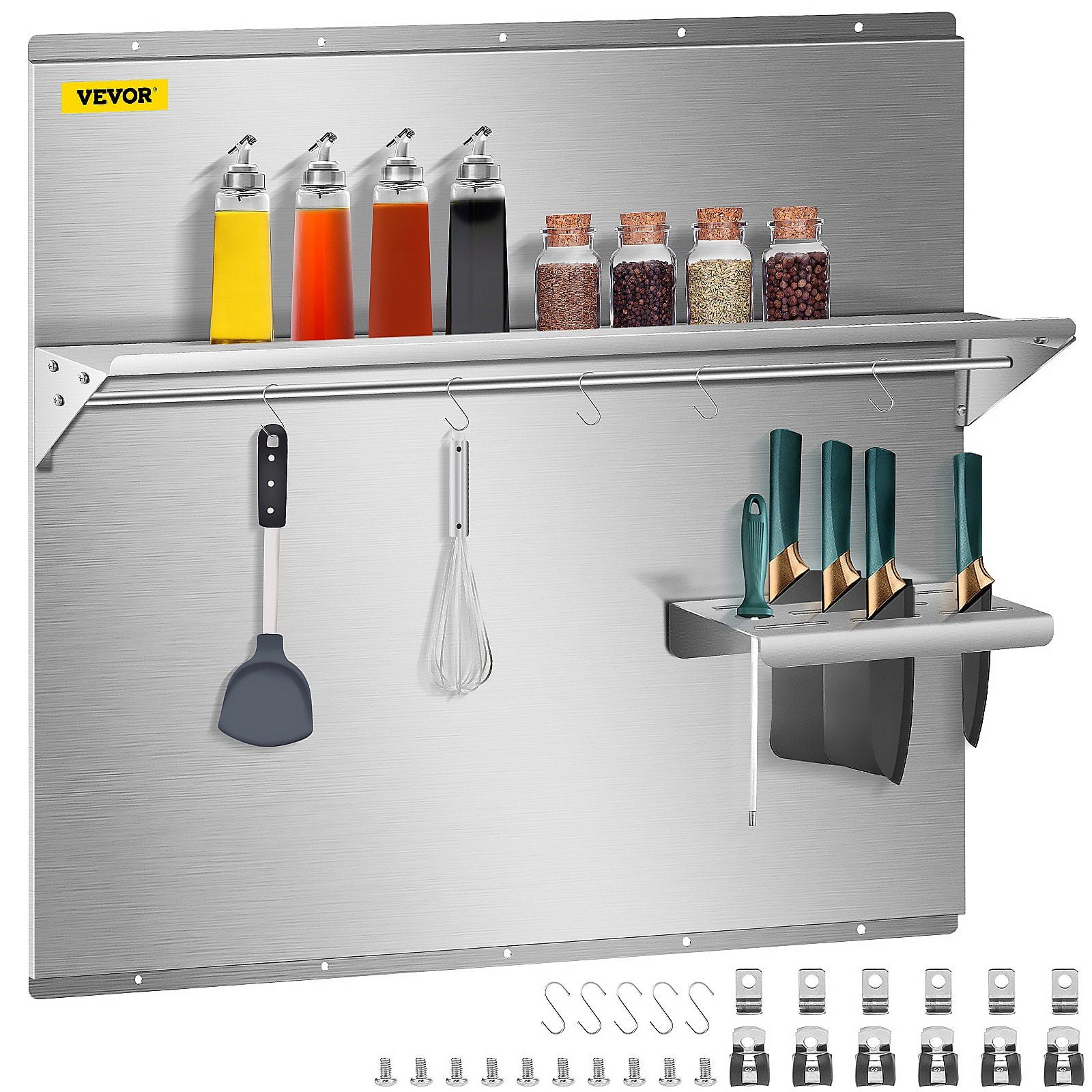 HCY Range Backsplash with Shelf 36 x 30.7 Inch Range Hood Wall Shield ...