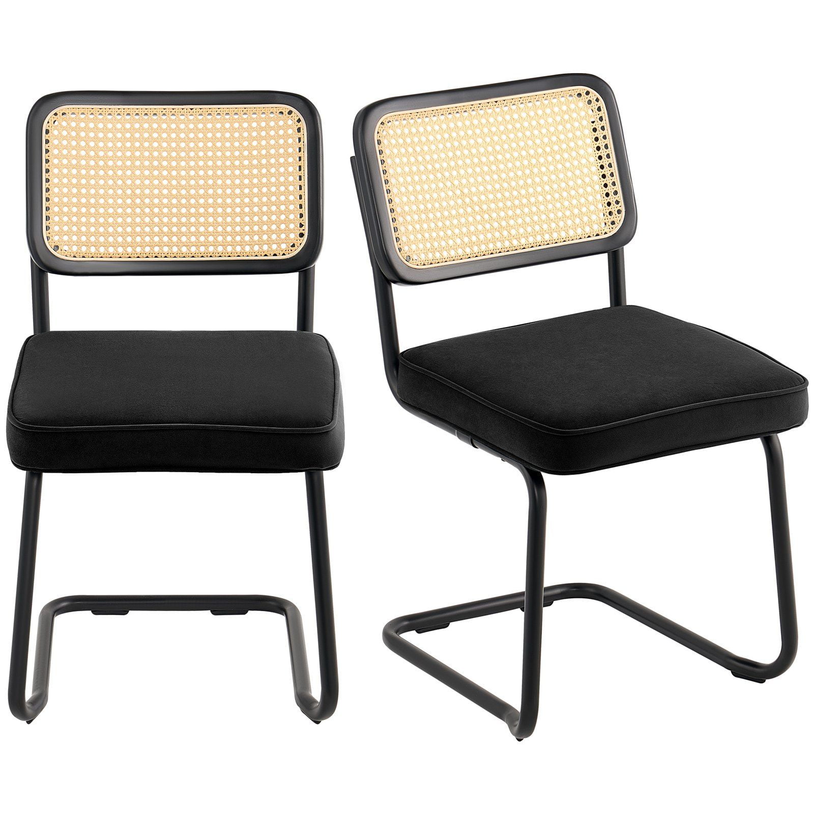 HCY Rattan Dining Chairs Set of 2, Mid Century Modern Dining Chair ...