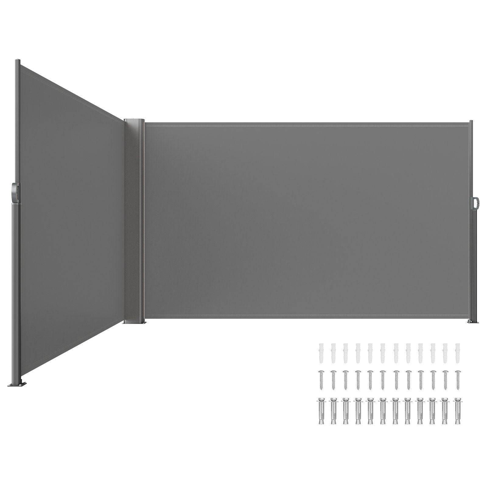 HCY Retractable Side Awning, 63''x 236'' Full Aluminum Rust-Proof Patio ...