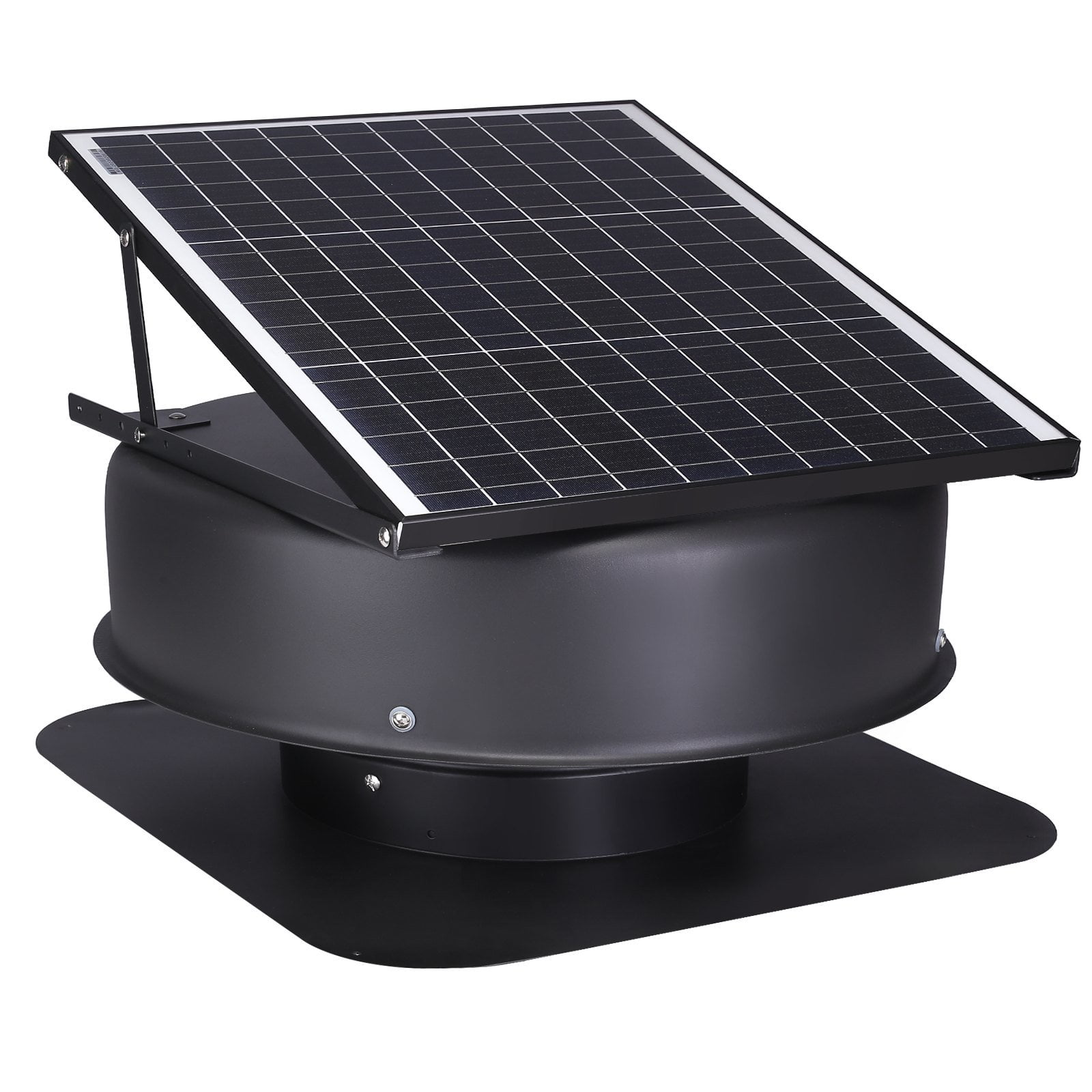 HCY Solar Attic Fan, 40 W, 1230 CFM Large Air Flow Solar Roof Vent Fan ...