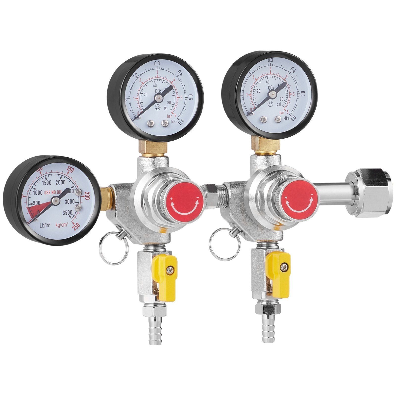 HCY Triple Gauge Regulator, CO2 Regulator Gauge with 0-60PSI, Heavy ...