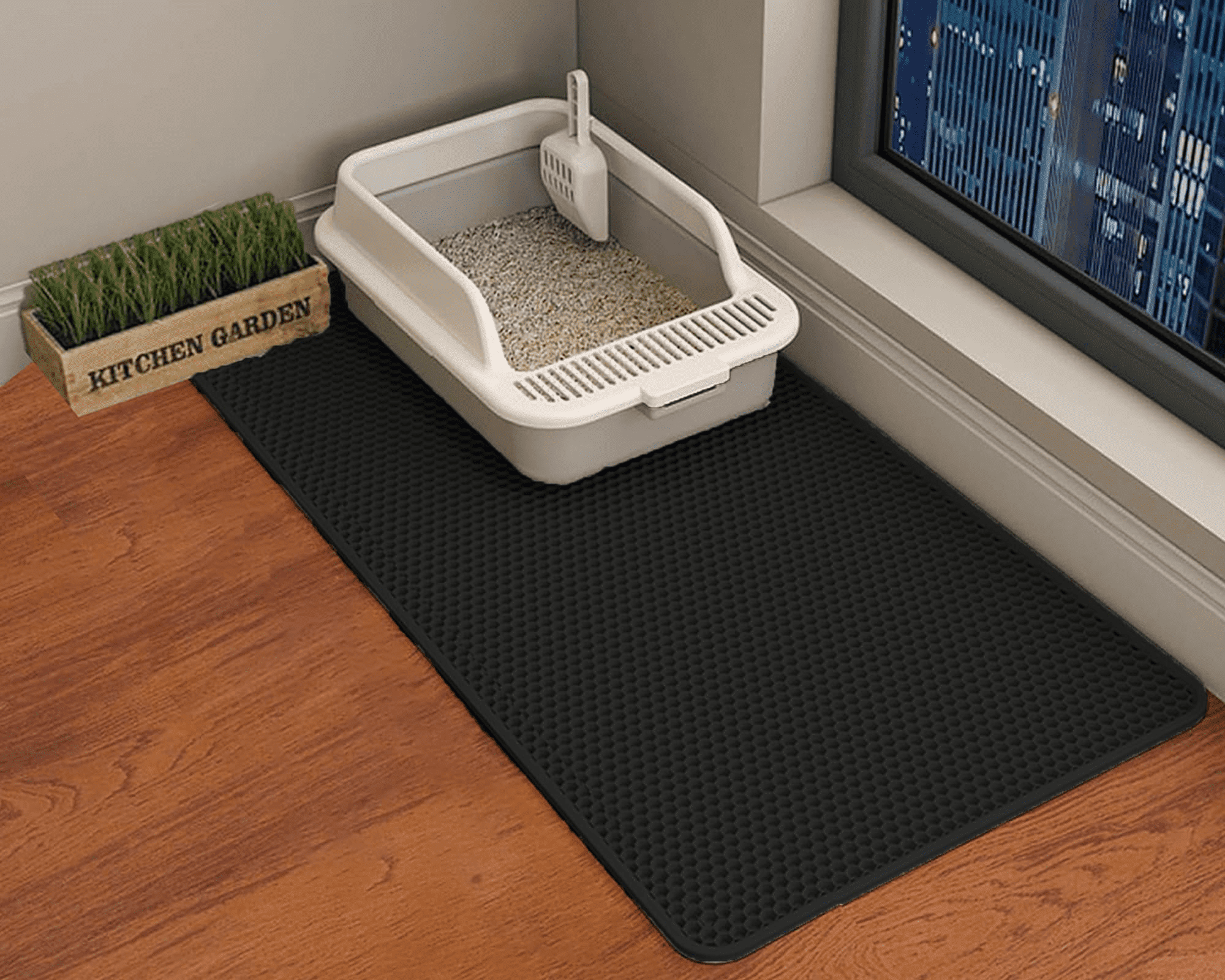 HCY&WLD Cat Litter Mat, 45"x26" Extra Large&Long Double Layer Cat ...