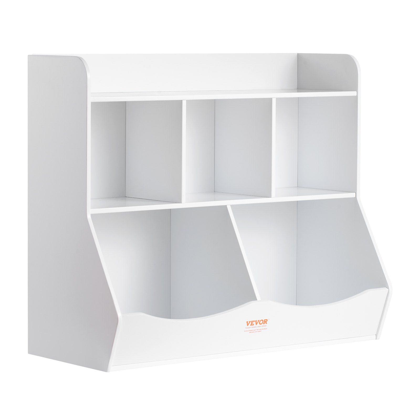 HCY Wood Kid Storage Cubby, Toy Storage Organizer with Bookshelf, 5 ...