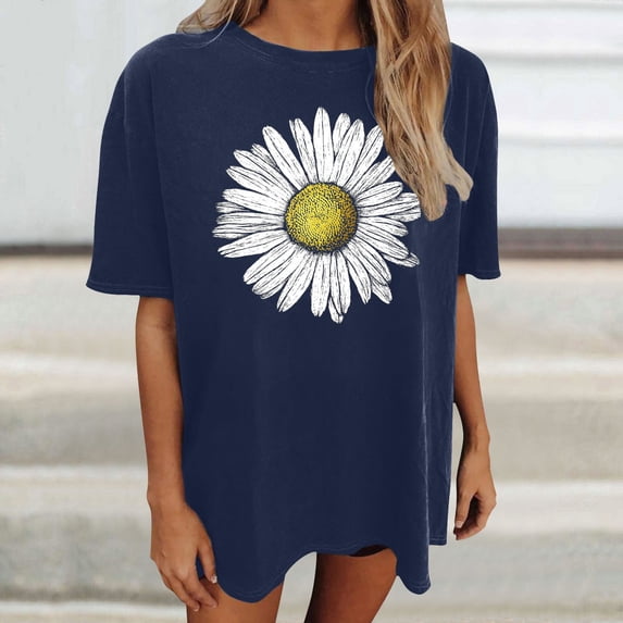 HCYSFG Women's Beach Oversized Graphic T Shirt Retro Loose Cotton Top ...