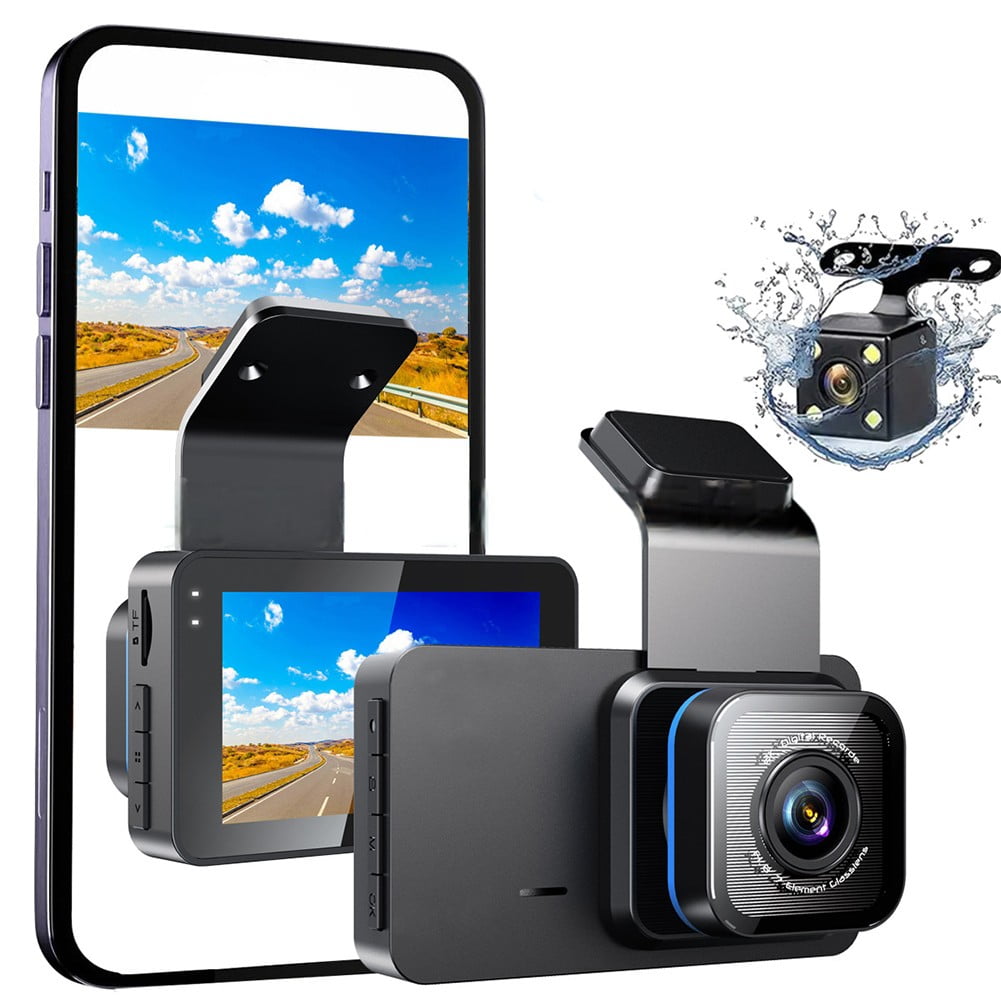 HD 1080P 3-inch dual-tape WiFi driving recorder - Walmart.com