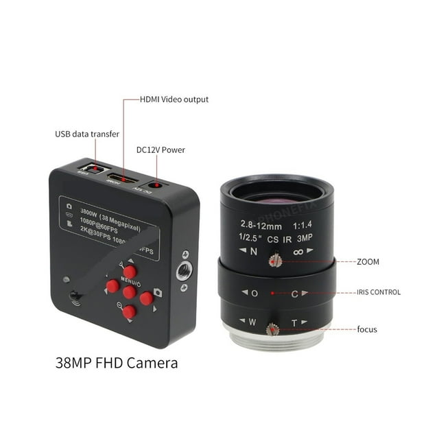 HD 1080P 38mp Digital Security Camera Industrial Microscope Video C ...