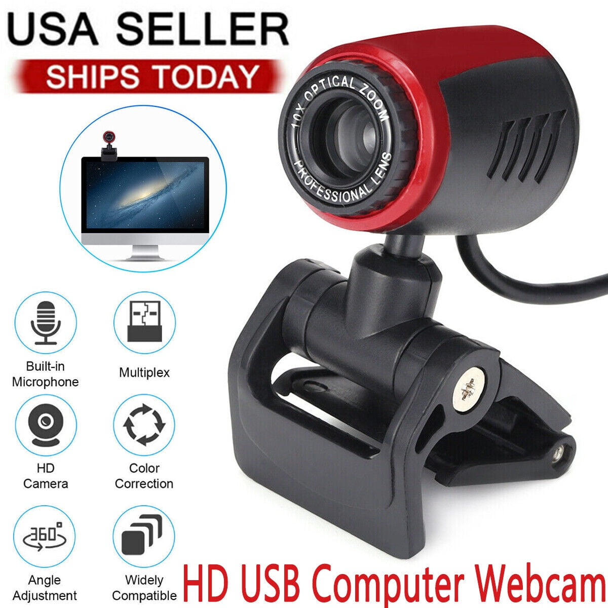 HD 1080P Webcam for Streaming, USB Computer Mic Cam for PC Laptop ...