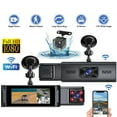 HD 1080P WiFi 3 Channel Triple Screens Dash Cam, 3.16 Inch DVR Front ...
