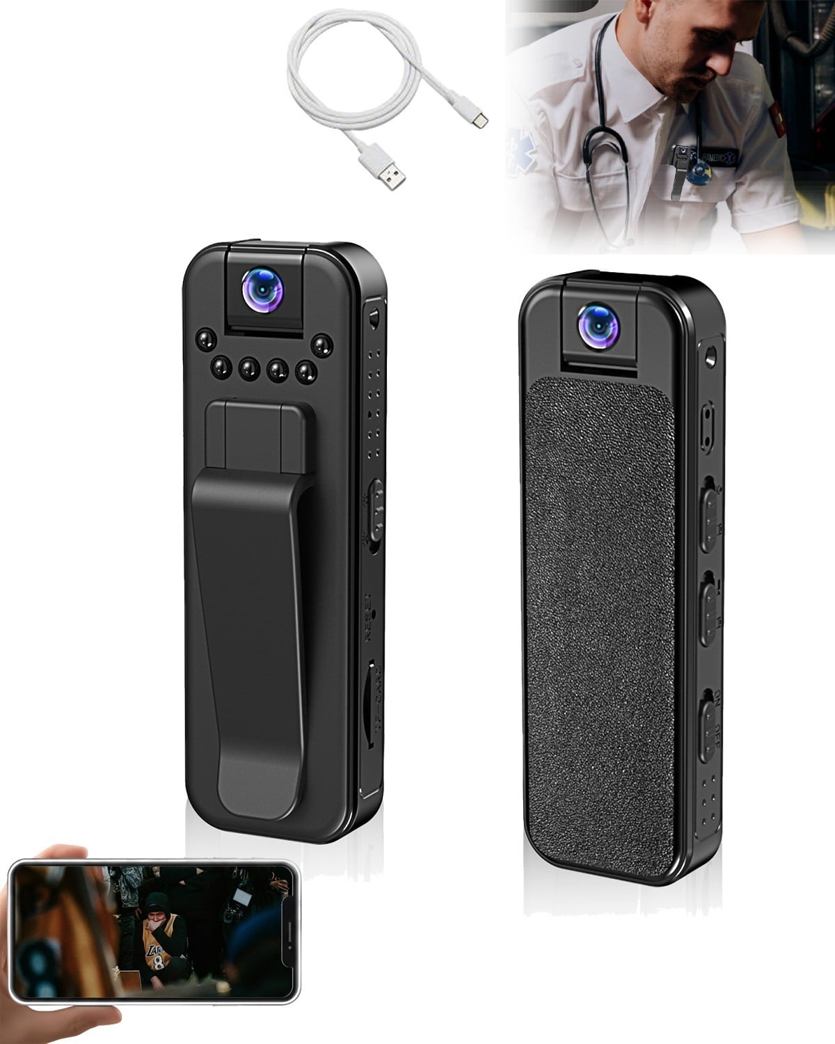 HD 1080p Rechargeable Mini Body Camera with Night Vison&rotating Lens ...