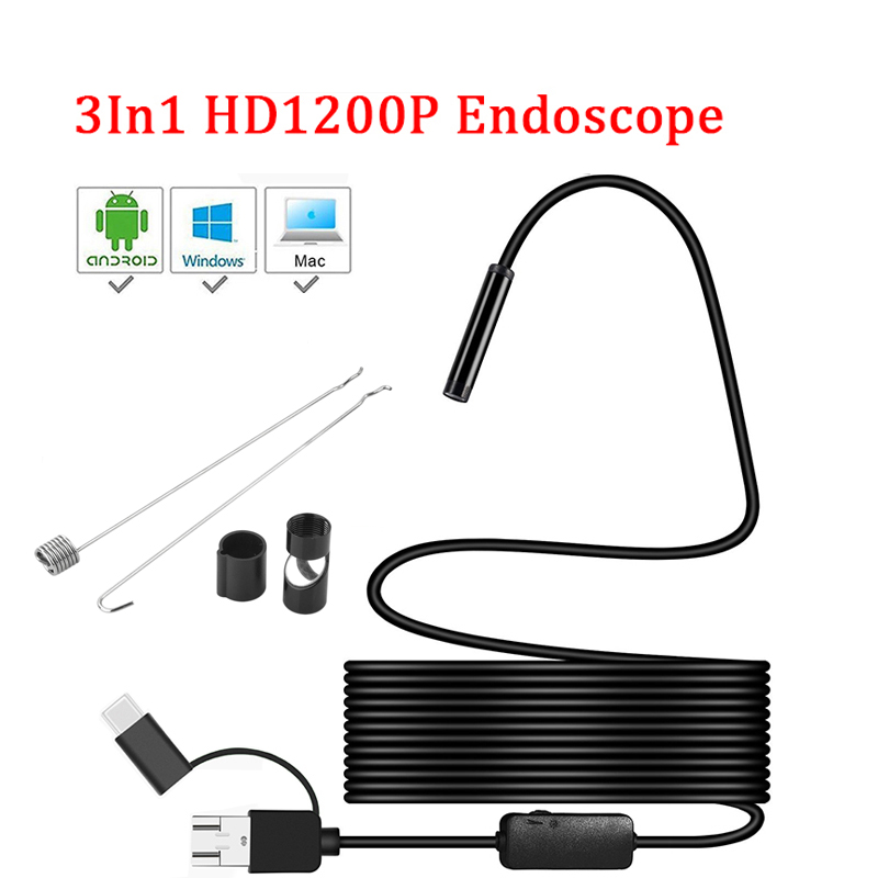 HD 2MP 8 LED 8mm Len 1M 5M Android USB Endoscope IP67 Waterproof ...