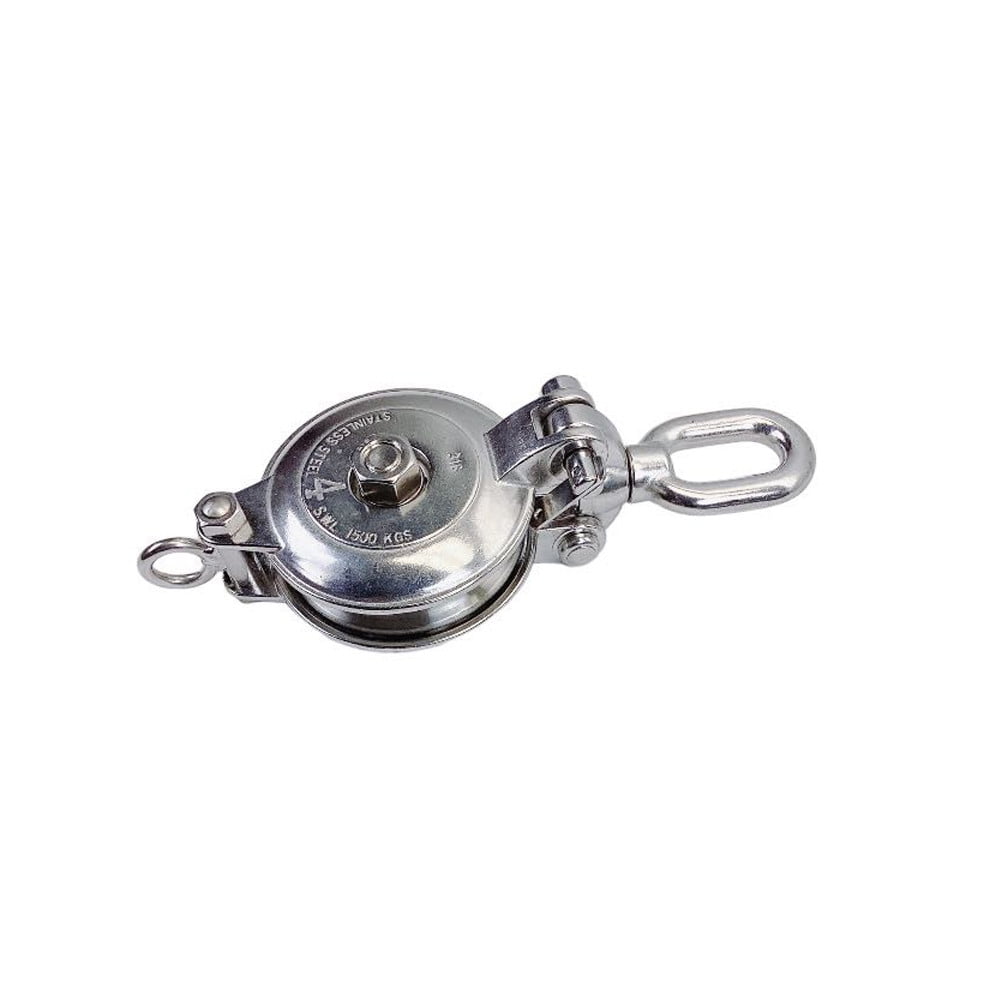 HD 4" Sheave Swivel Block Hoist Lift 3300 Lbs WLL 5/8" Rope Stainless ...