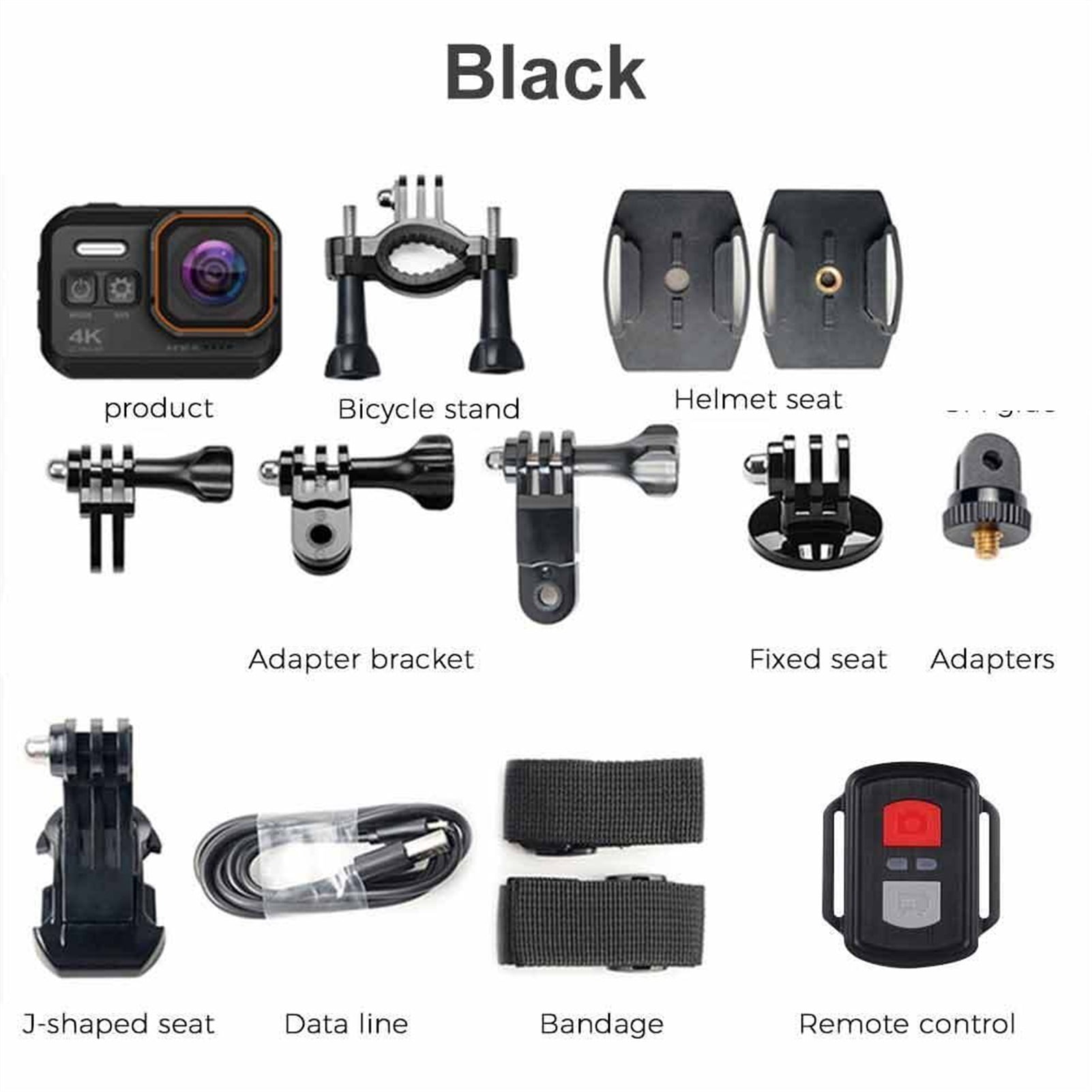 HD 4K Action Camera 170 Degree WiFi 30fps Video Professional Support ...