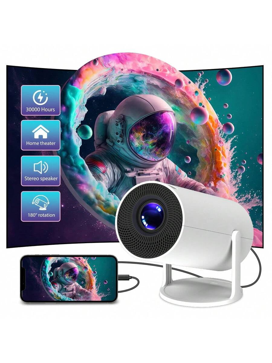 HD 4K Mini Portable Projector, Outdoor Movie Projector with Pro Color ...