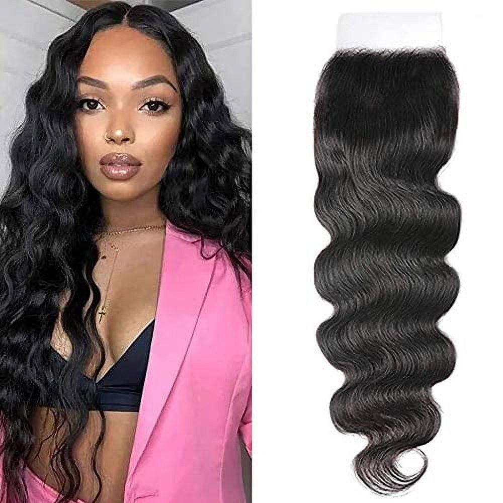 HD 5x5 Lace Closure Deep Parting Brazilian Kinky Curly Invisible Knots ...