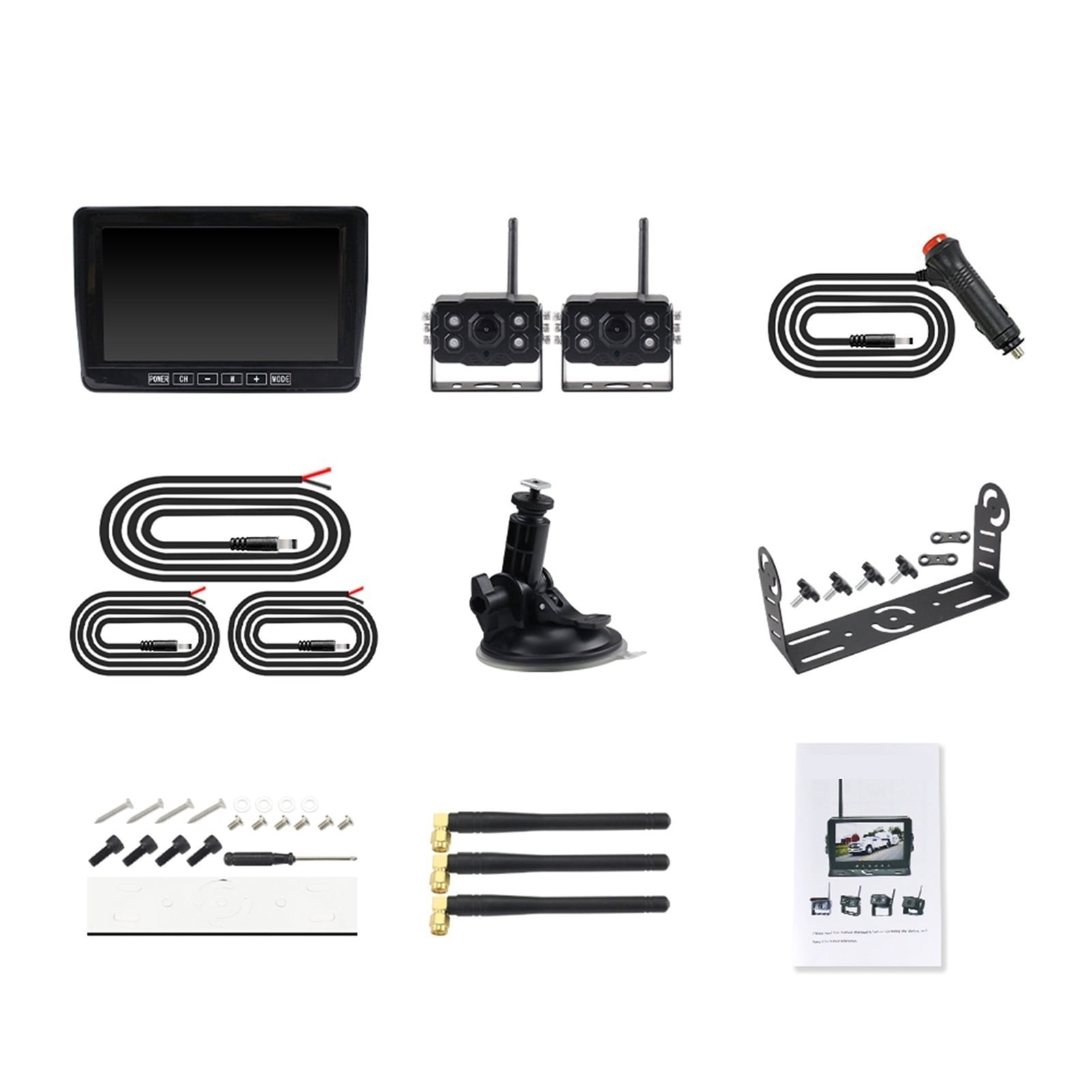 HD 7 Inch IPS HD Wireless 4 Channels Car DVR Monitor Vehicle Reverse ...