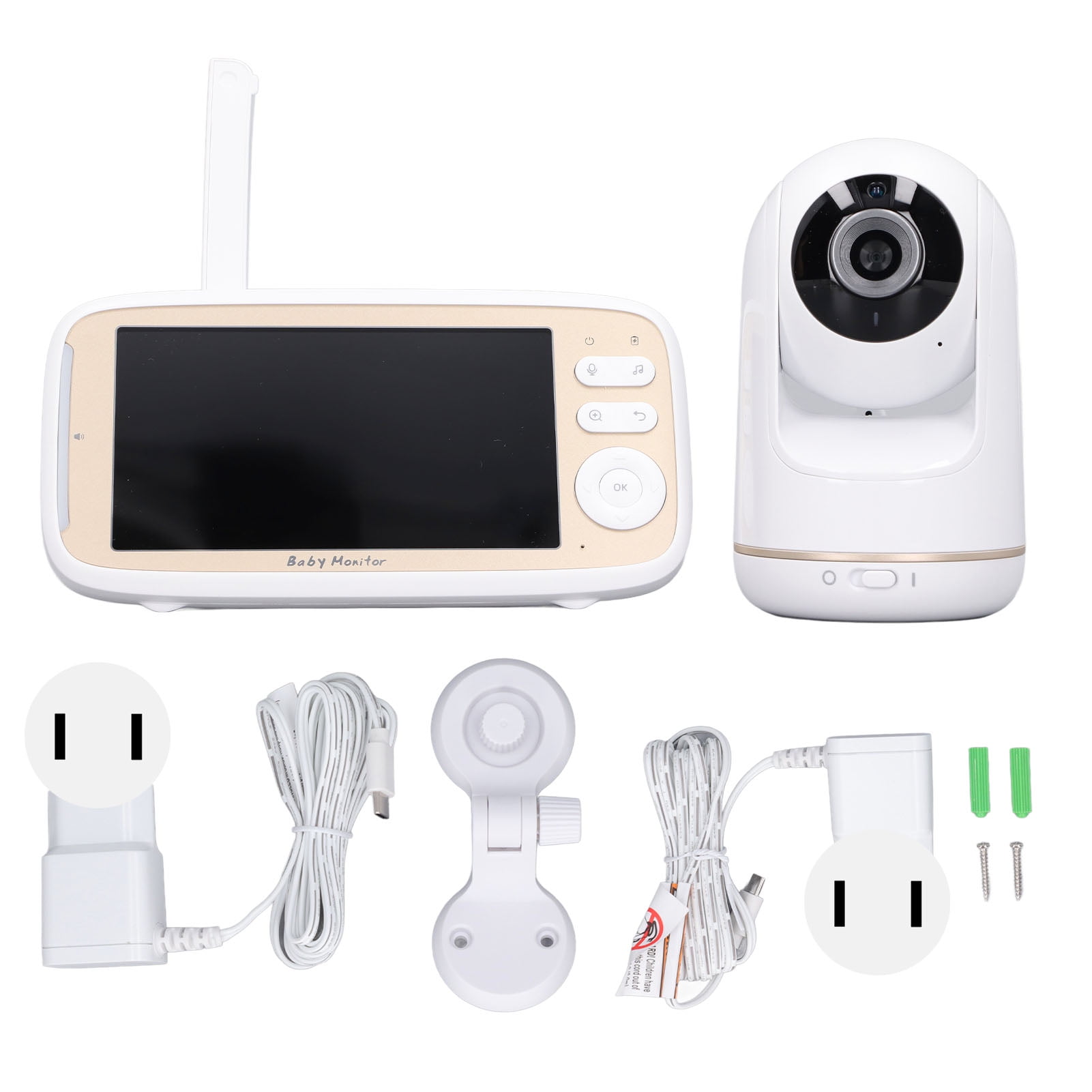 HD Baby Camera with Screen Pan Tilt Zoom 2 Way Talk Temperature Display ...