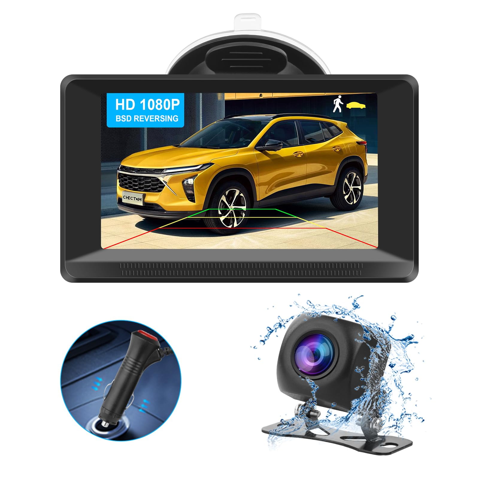 HD Backup Cameras for Cars Rear License Plate Camera with 4.3 Inch ...